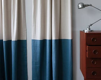 Color block curtains | Etsy
