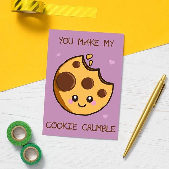 Cookie Greeting Card fun valentine's card food pun card