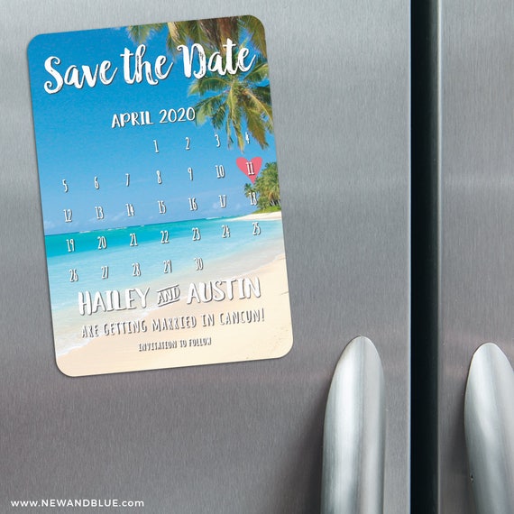 Beach Calendar Magnet Save the Date Envelopes