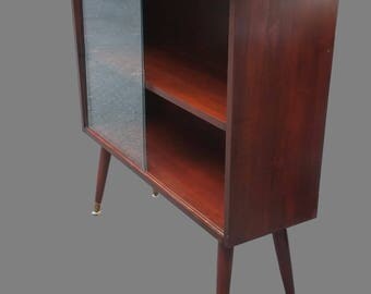 Glass front bookcase | Etsy