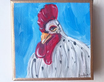 Abstract rooster art | Etsy