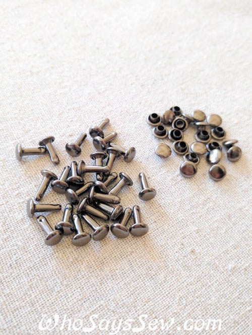 6mm Double Cap Rivets. 10mm Shank. Gunmetal Finish. Speedy