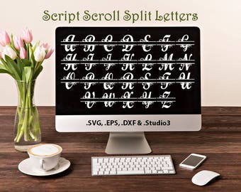Split scroll svg | Etsy