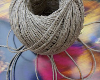 Linen yarn thread one ball natural linen 2-ply