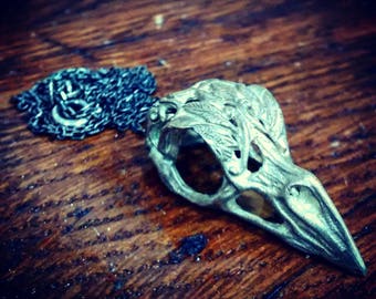 Crow On A Skull Gothic Macabre Art Print Medieval Memento Mori