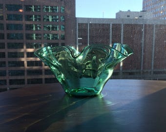 Blenko green bowl | Etsy