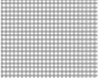 Grey gingham fabric | Etsy