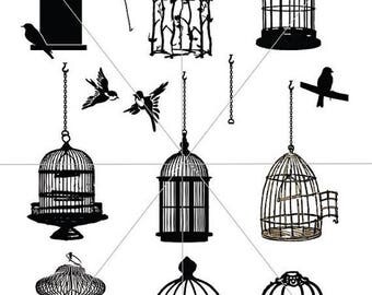 Bird cage clipart | Etsy