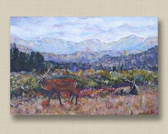Elk painting | Etsy