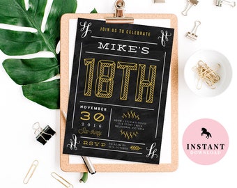 18th birthday invite | Etsy