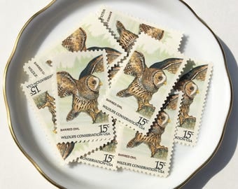 Owl post stamp | Etsy