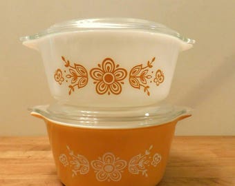 Butterfly gold pyrex | Etsy