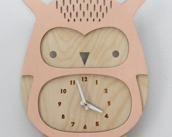 Wooden owl clock | Etsy