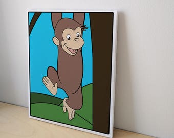 Curious george print | Etsy
