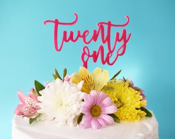 Pink Happy Birthday Cake Topper