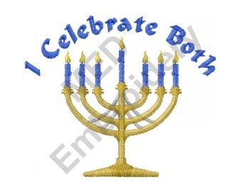 Menorah machine embroidery design in several sizes. Make the