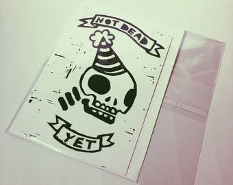 Lino print cards | Etsy