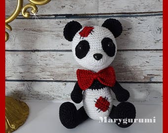 Pastel Panda Crochet Cuddle Blanket Lovie Snuggie Instant