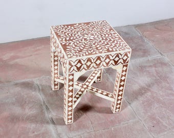 Bone inlay table | Etsy