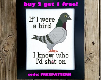 Rude cross stitch | Etsy