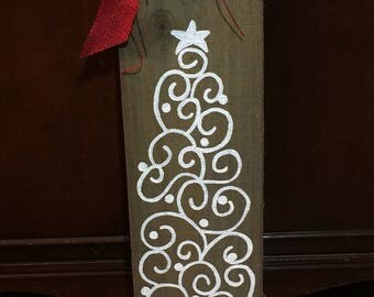 Christmas tree sign | Etsy