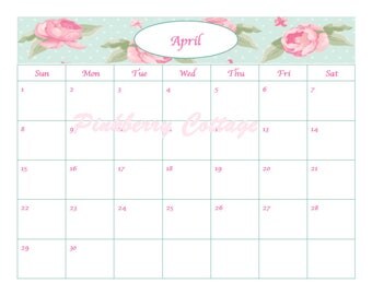 Shabby chic calendar | Etsy