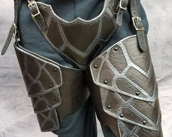 Leather Armor Gothic Dragon Scale Cuisses and Cod Piece