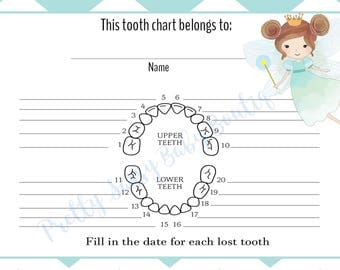 Tooth fairy chart | Etsy