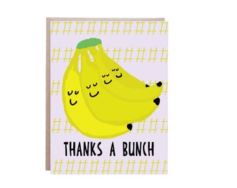 THANKS a BUNCH CARD. Funny cute thank you card. Broccoli.