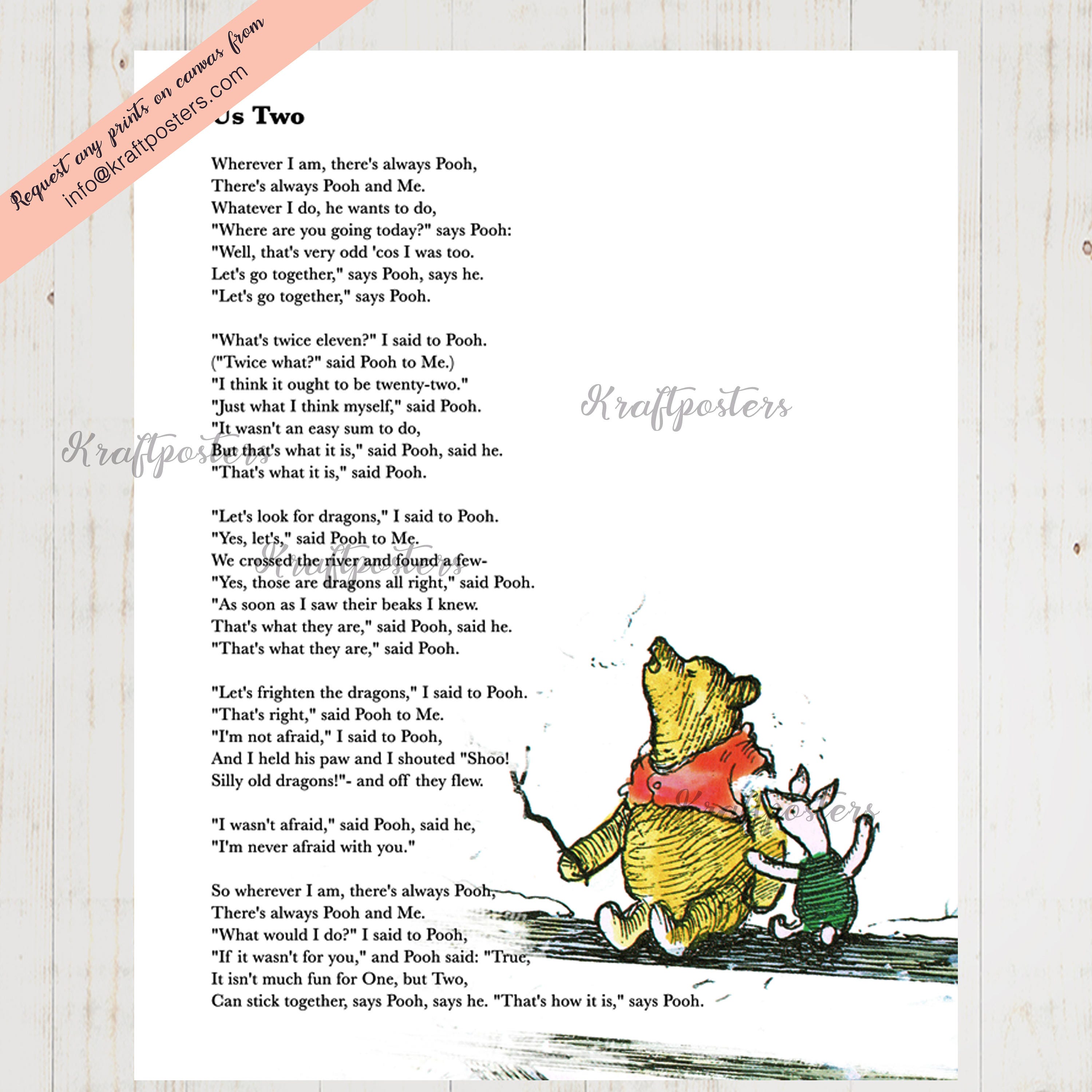 Winnie the Pooh US Two Poem Wherever I am there's always
