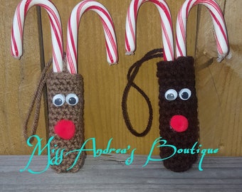 Reindeer Candy Cane Holder Felt
