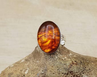 Amber ring | Etsy