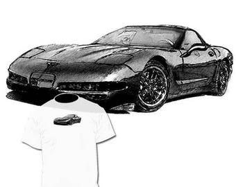 Corvette drawing | Etsy