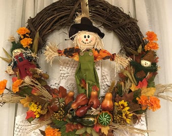 Scarecrow wreath | Etsy