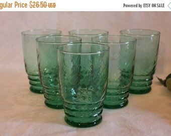 Libbey green glass | Etsy