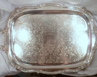 Large silver tray | Etsy