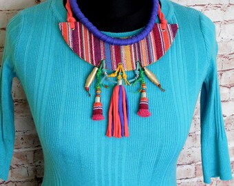 Textile necklace | Etsy