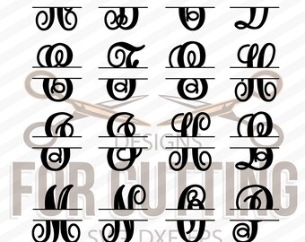 Split monogram | Etsy