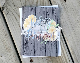 Rustic birthday card | Etsy