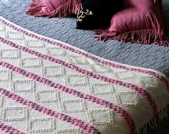 Tier Drop Afghan Vintage Crochet Blanket Pattern Retro