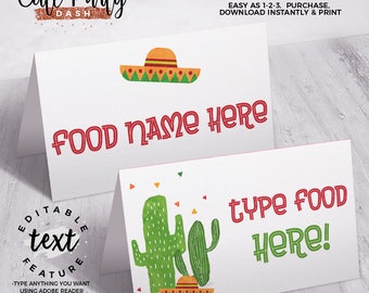 Fiesta food labels | Etsy