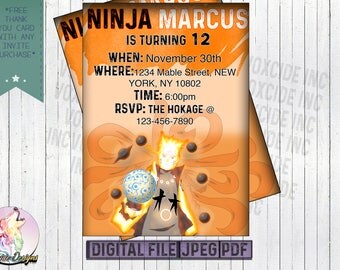 Naruto invitation | Etsy