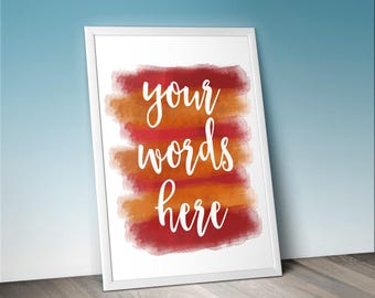 Watercolor words | Etsy