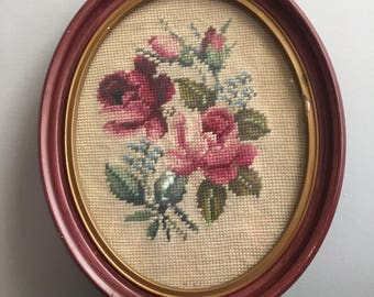 Rose needlepoint | Etsy