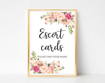 Escort card sign | Etsy