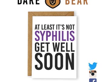 Rude get well card | Etsy