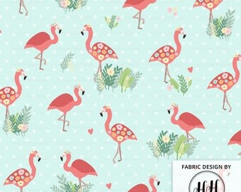 Flamingo fabric | Etsy