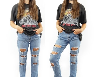 Shredded jeans | Etsy