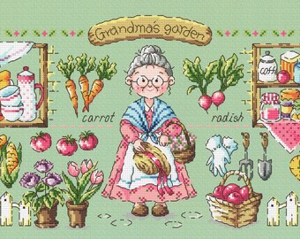 Grandma cross stitch | Etsy