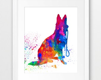 Dog watercolor | Etsy